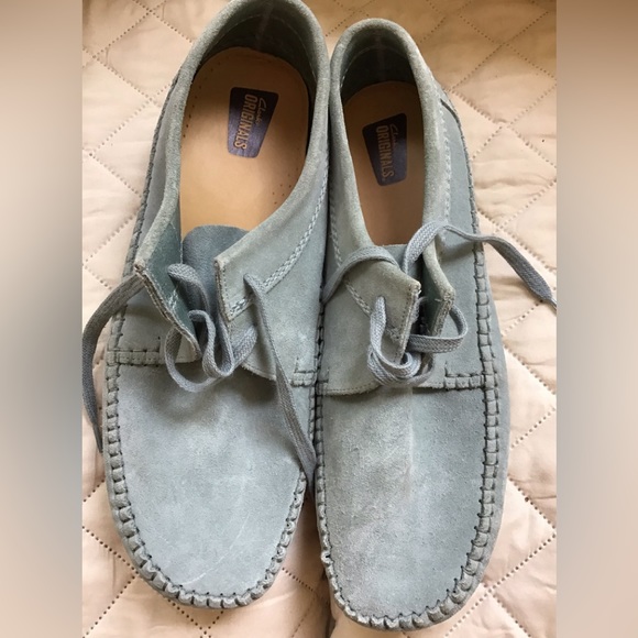 Clarks ORIGINALS | Shoes | Clarks Mens Suede Light Blue Comfortable ...